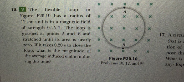 Solved 10. V The flexible loop in i.i Figure P20.10 has a | Chegg.com