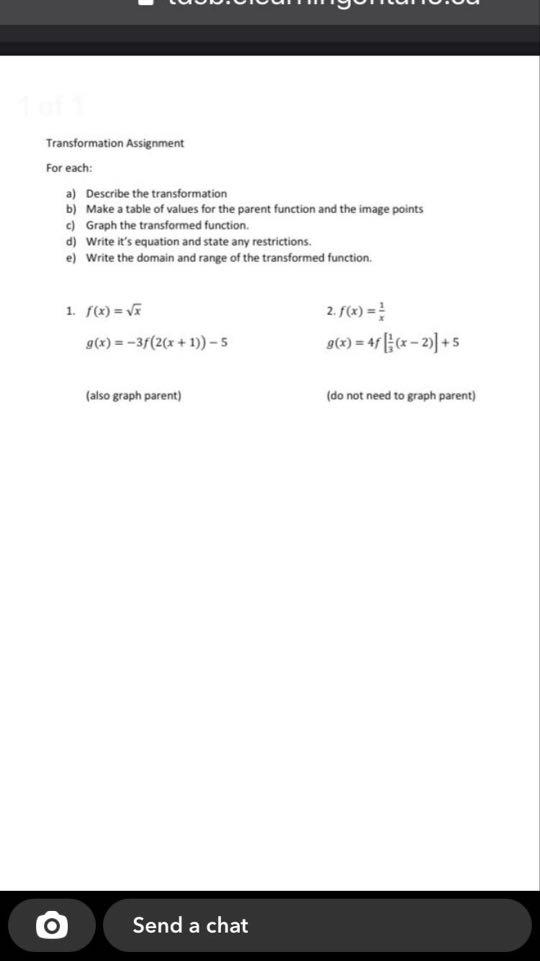 Solved Transformation Assignment For each: a) Describe the | Chegg.com