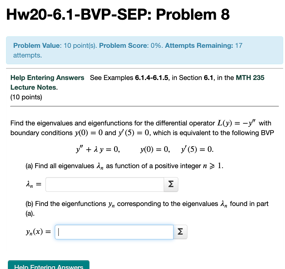 Solved Hw20-6.1-BVP-SEP: Problem 8 Problem Value: 10 | Chegg.com
