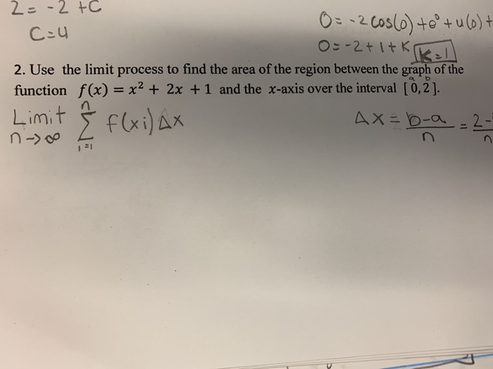 Solved 2. Use the limit process to find the area of the | Chegg.com