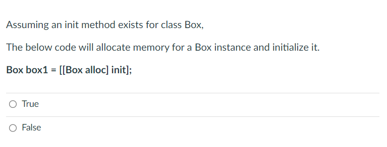 Solved Assuming an init method exists for class Box, The | Chegg.com