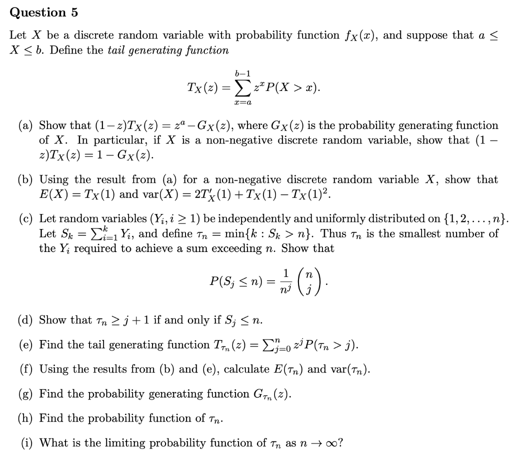 Solved Question 5 Let X Be A Discrete Random Variable With 