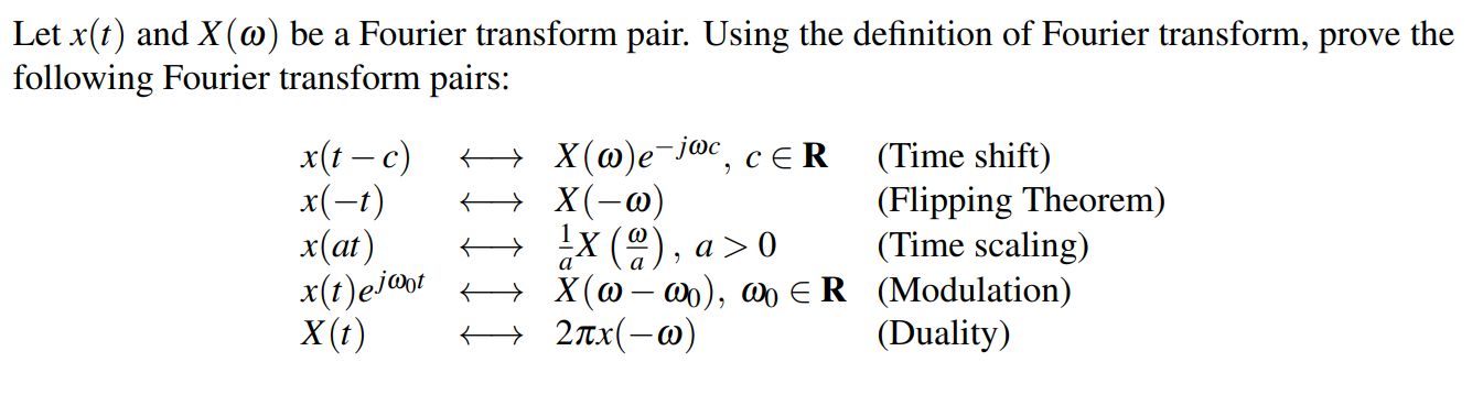 Solved Let x(t) and X(ω) be a Fourier transform pair. Using | Chegg.com