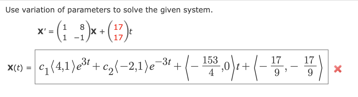 Solved Use variation of parameters to solve the given | Chegg.com