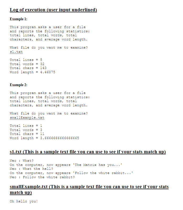 Solved This assignment will give you practice with file | Chegg.com