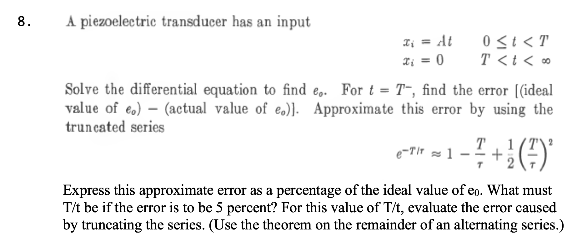 Solved A piezoelectric transducer has an | Chegg.com