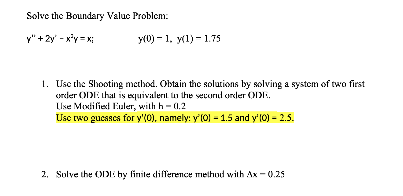 Solved Solve the Boundary Value Problem: | Chegg.com