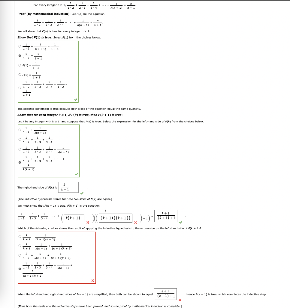 Solved n For every integer n 2 1, 1 + 1.2 1 2.3 1 + 3.4 1 | Chegg.com