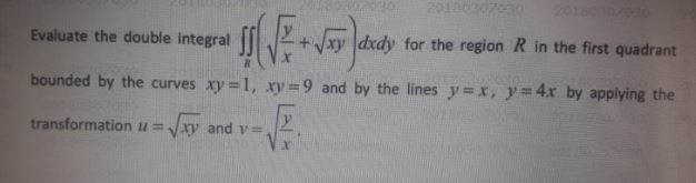 Solved Evaluate the double integral dxdy for the region R in | Chegg.com