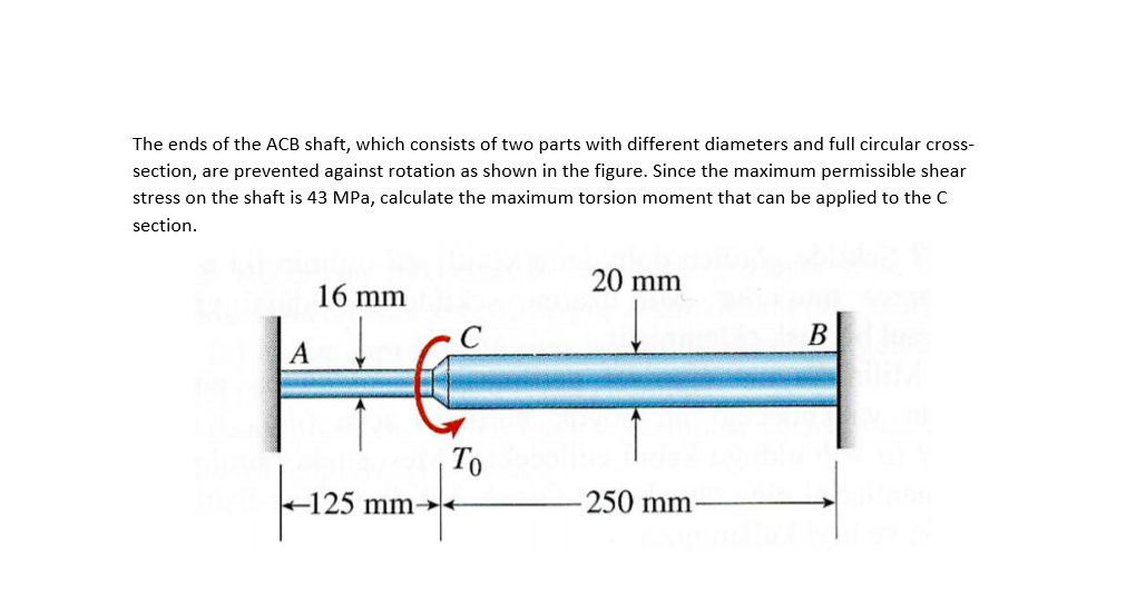 Solved The ends of the ACB shaft, which consists of two | Chegg.com