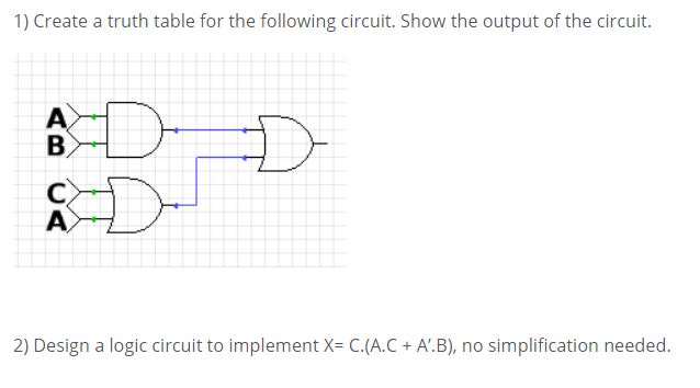 Create Truth Table Of The Circuiit Diagram Board