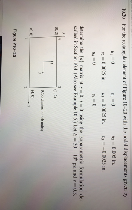Solved 10.20 For the rectangular element of Figure 10-20 | Chegg.com