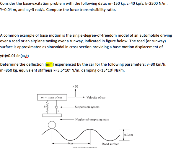 Solved Consider the base-excitation problem with the | Chegg.com