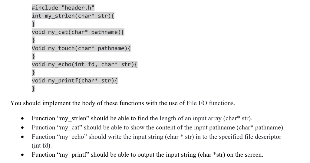 Solved #include "header"h" int my_strlen(char* str)f void | Chegg.com