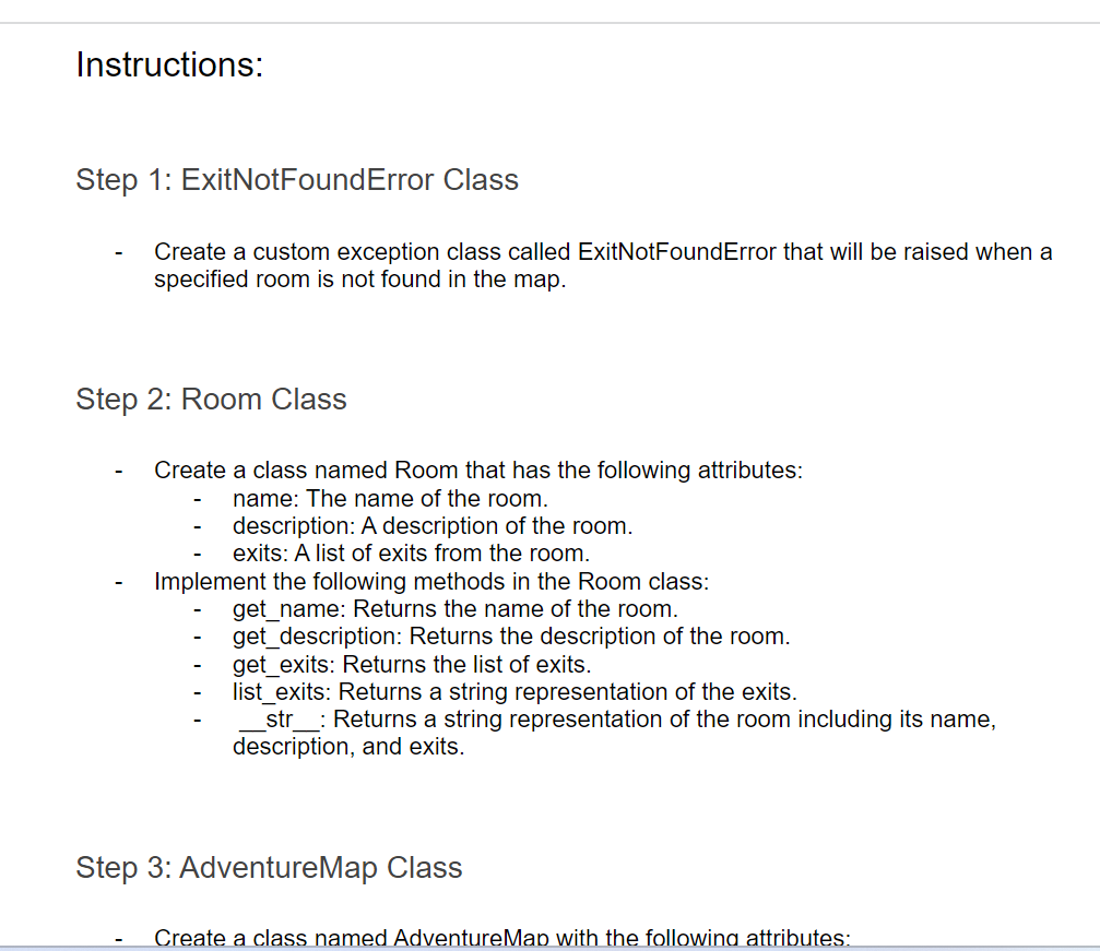 Solved Step 1: ExitNotFoundError Class - Create a custom | Chegg.com