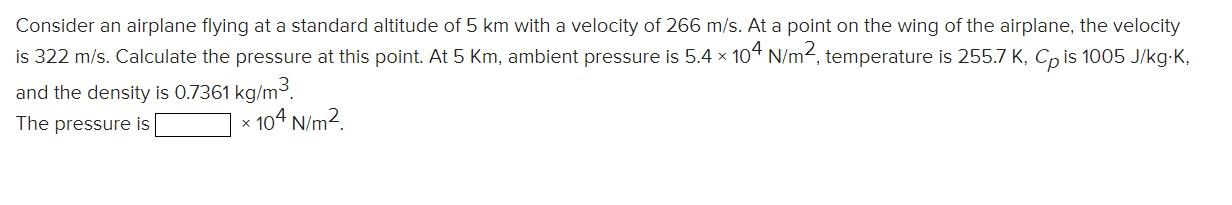 Solved Consider an airplane flying at a standard altitude of | Chegg.com