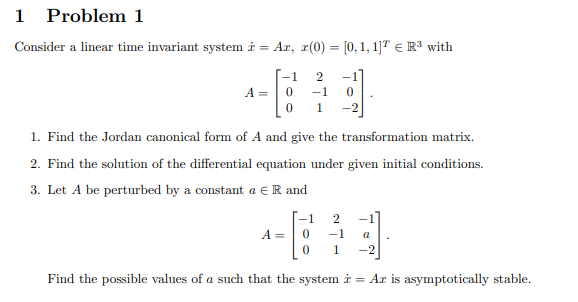 Solved Consider a linear time invariant system | Chegg.com