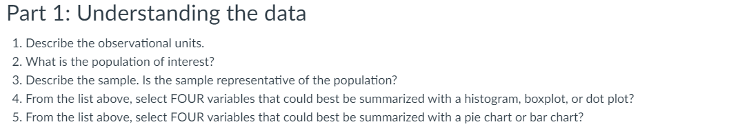 Solved Information about the Data You are given a sample of | Chegg.com