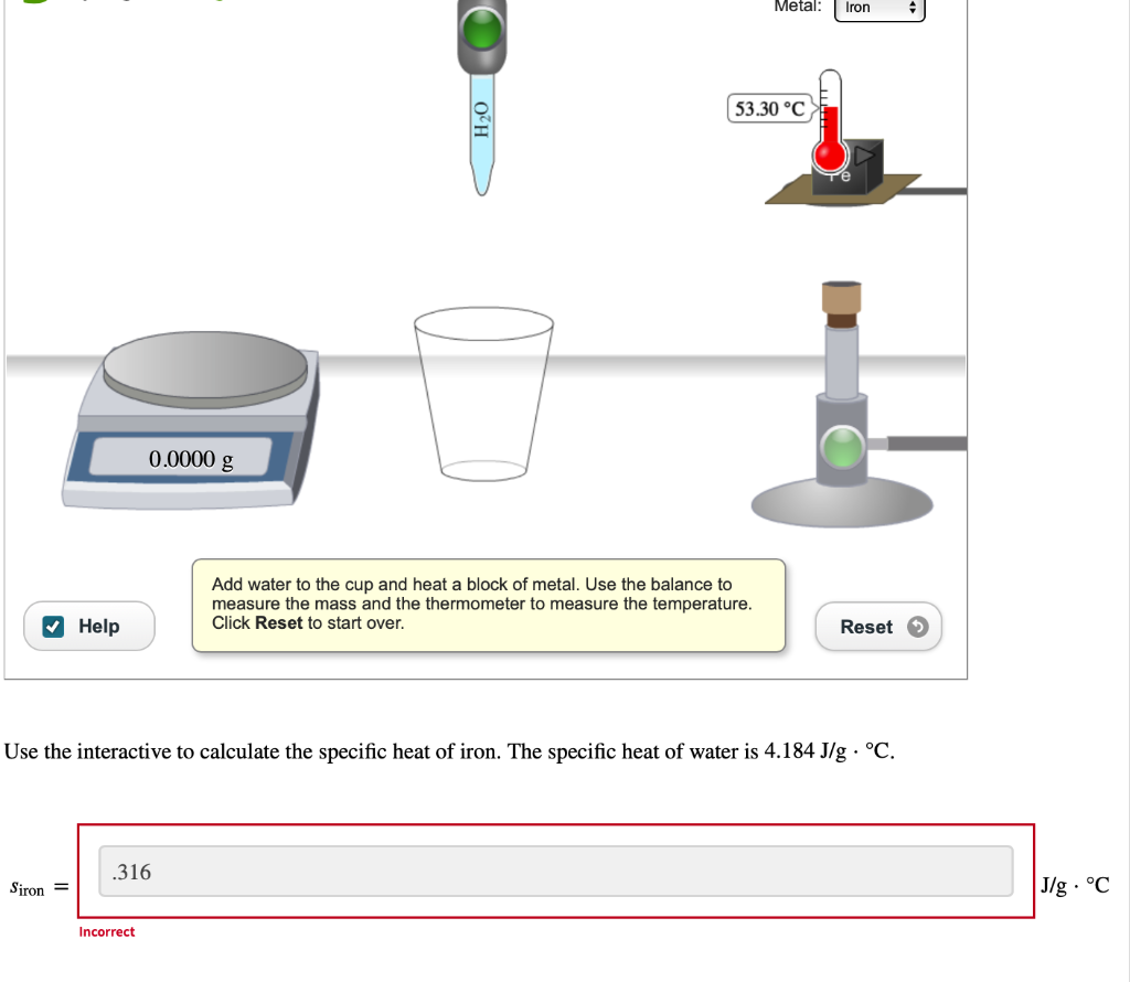 Solved Add water to the cup and heat a block of metal. Use | Chegg.com