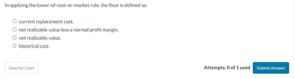 Solved In applying the lower-of-cost-or-market rule, the | Chegg.com
