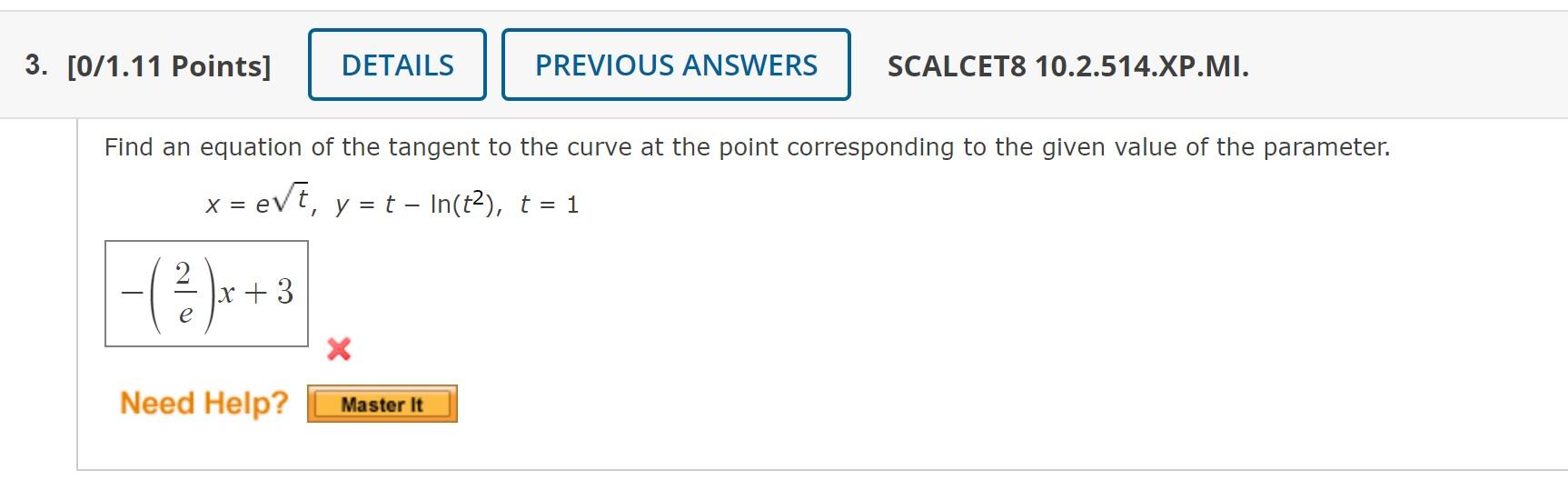 Solved 3. [0/1.11 Points] DETAILS PREVIOUS ANSWERS SCALCET8 | Chegg.com