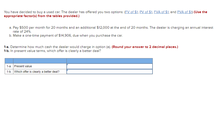 Solved You have decided to buy a used car. The dealer has | Chegg.com
