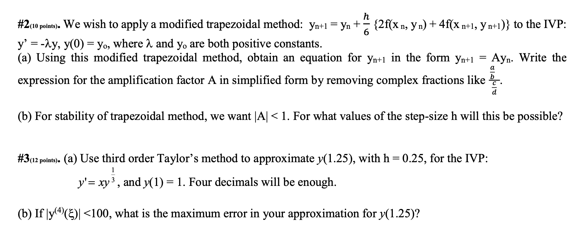 Solved h #2(10 points). We wish to apply a modified | Chegg.com