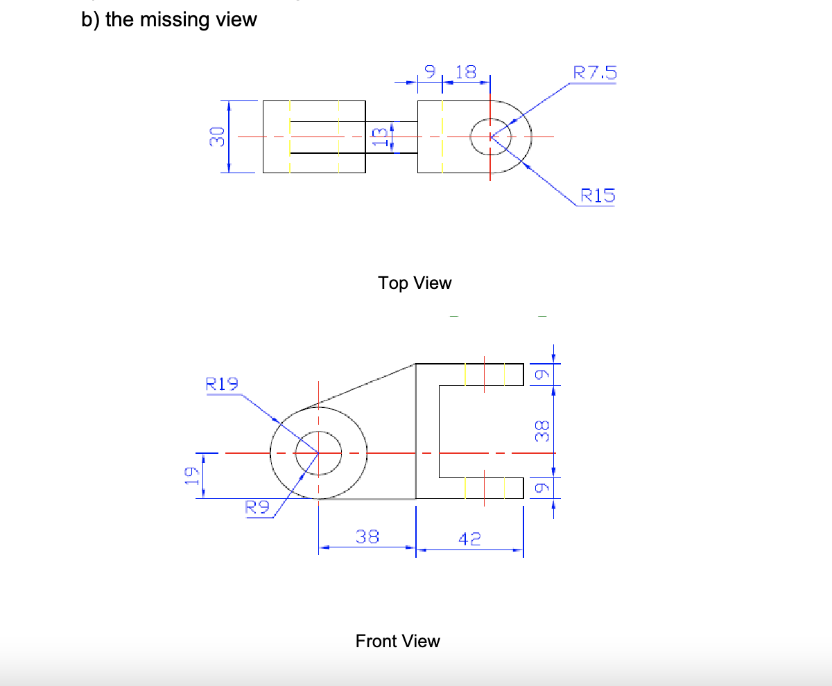 Solved -----draw the left side view the same way it drawing | Chegg.com
