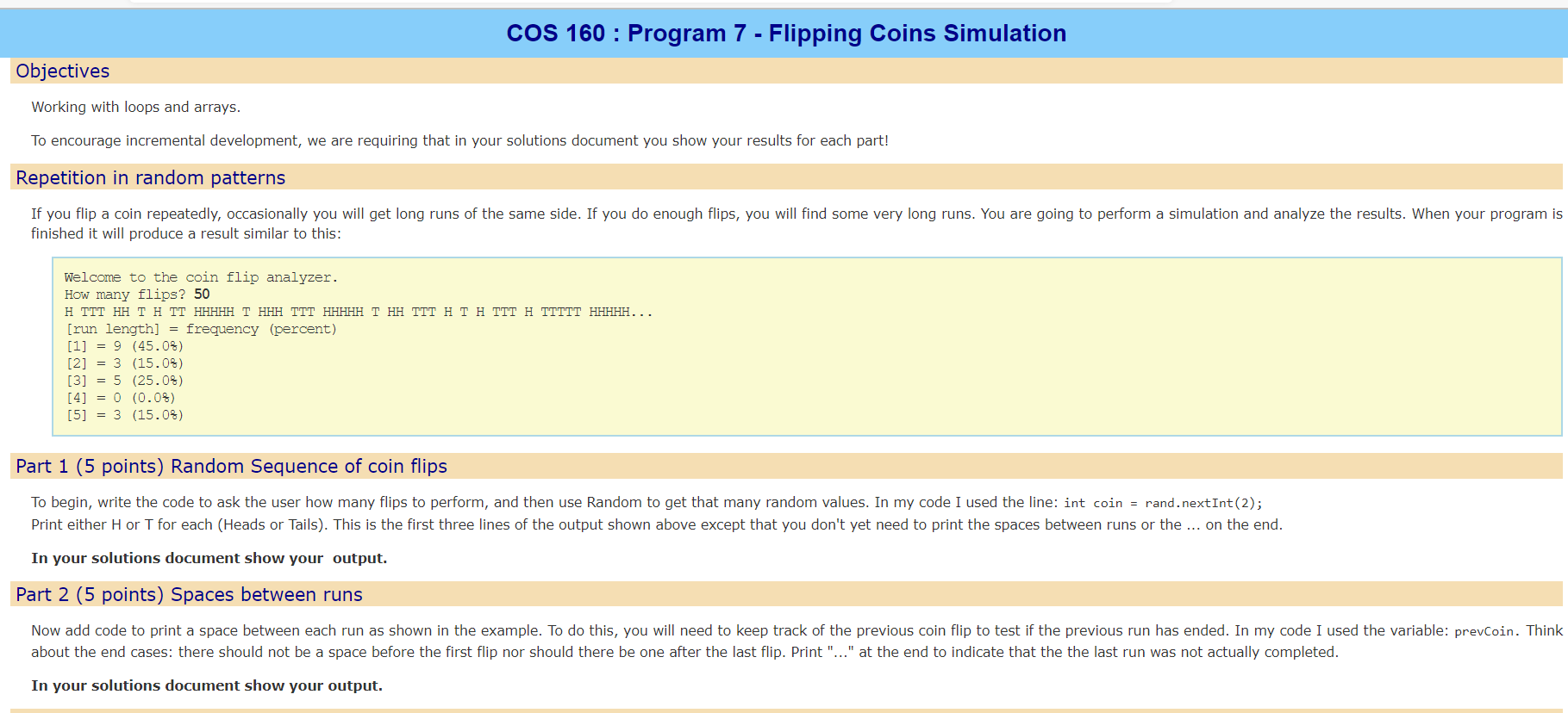 Solved Objectives Working with loops and arrays. To | Chegg.com