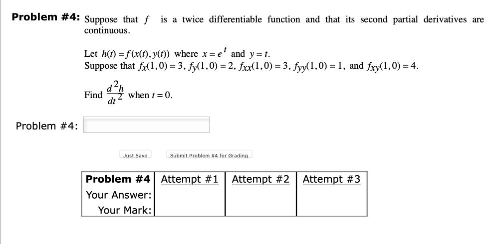 Solved Problem #4: Suppose that f continuous. is a twice | Chegg.com