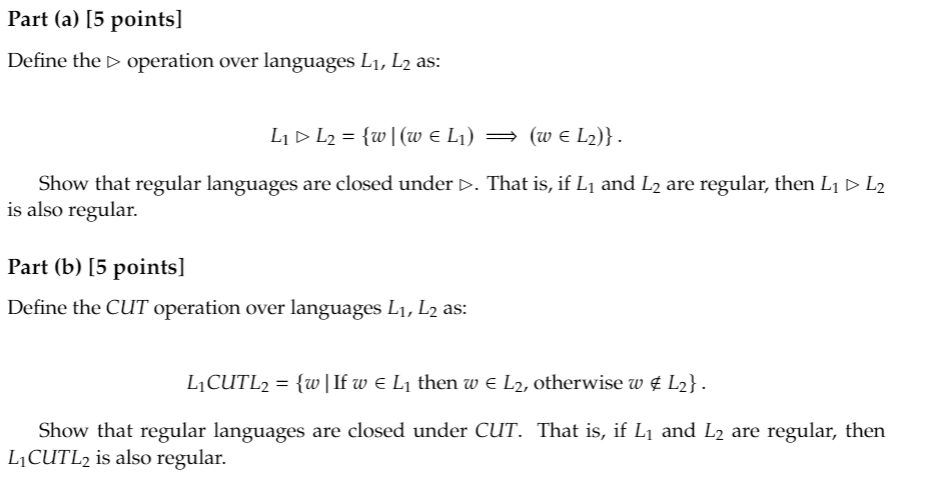 Solved Part (a) [5 points] Define the operation over | Chegg.com