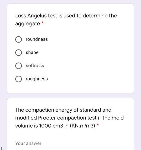 Solved Loss Angelus test is used to determine the aggregate | Chegg.com
