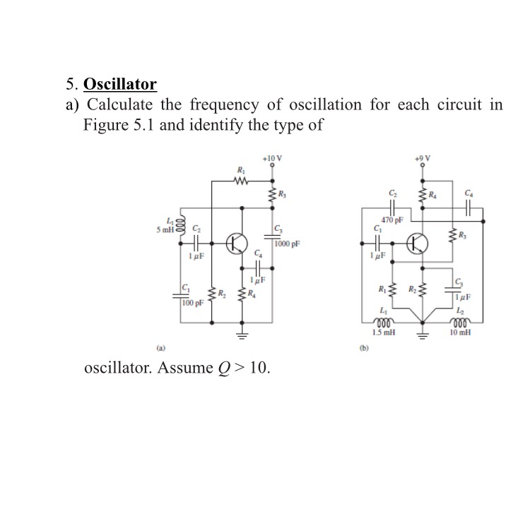 Solved 5. Oscillator a) Calculate the frequency of | Chegg.com