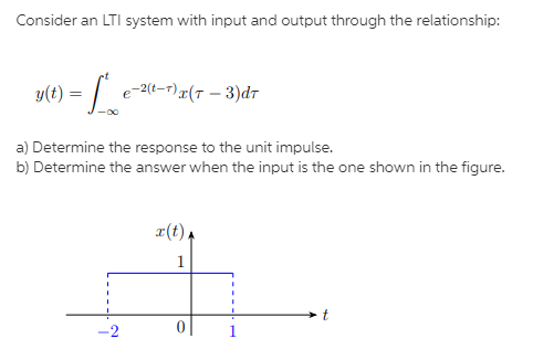 Solved Consider an LTI system with input and output through | Chegg.com
