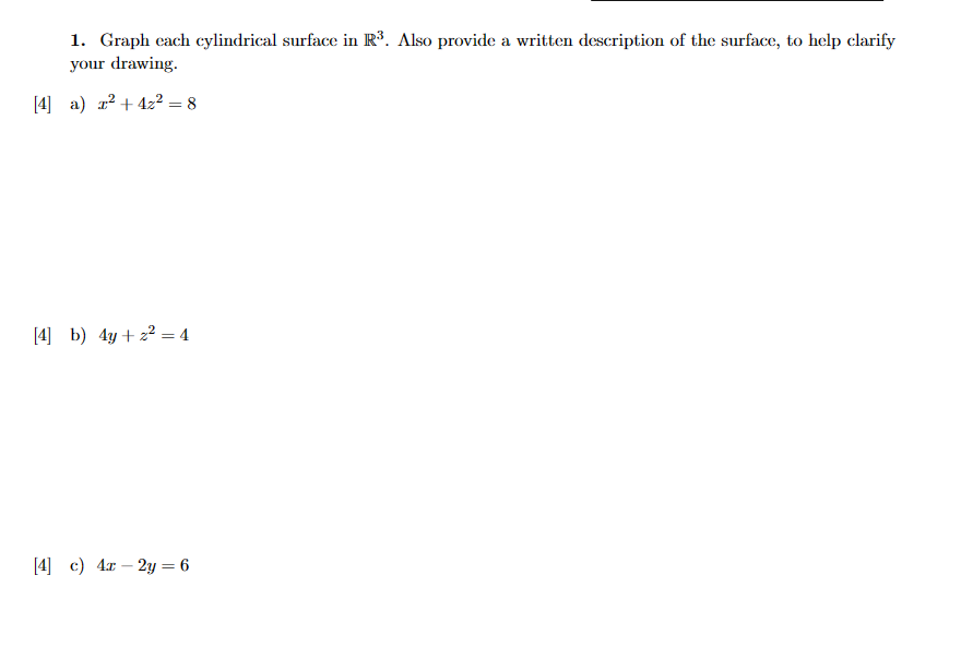 Solved Graph each cylindrical surface in R3. ﻿Also provide a | Chegg.com