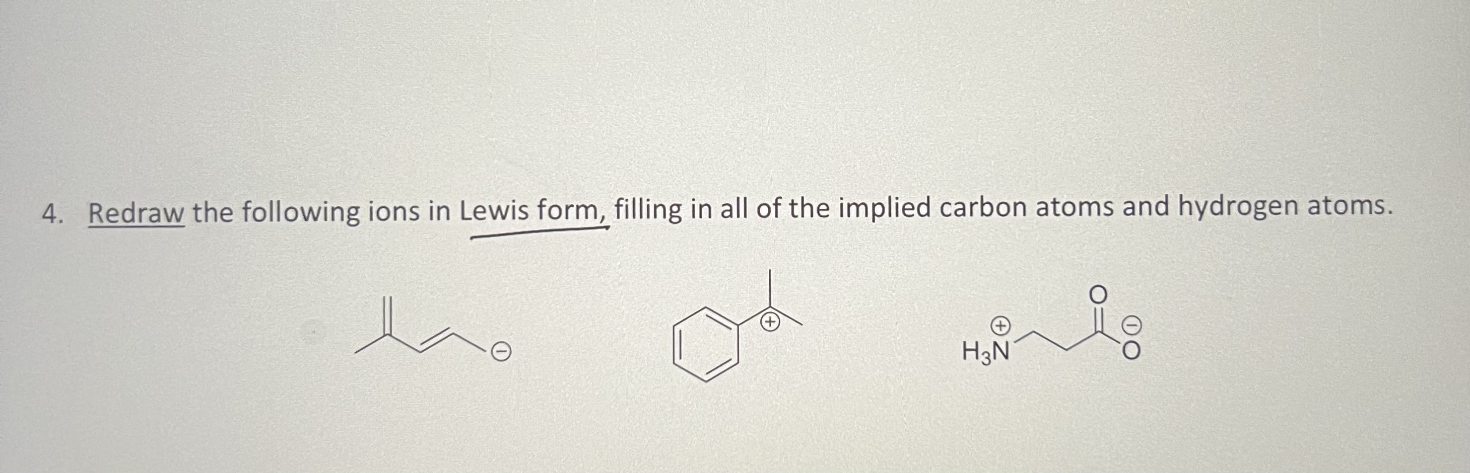 Solved Redraw the following ions in Lewis form filling in | Chegg.com