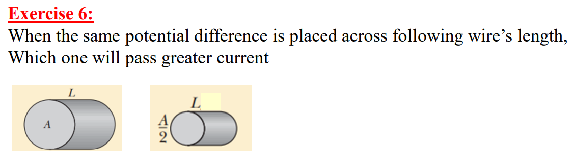 Solved Exercise 6: When the same potential difference is | Chegg.com