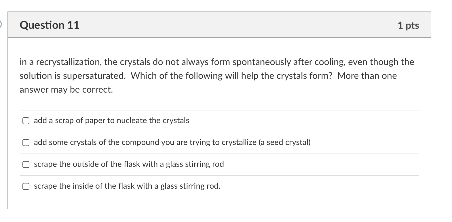 Solved in a recrystallization, the crystals do not always | Chegg.com
