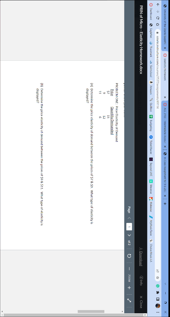 Solved (A) Determine the price elasticity of demand between | Chegg.com