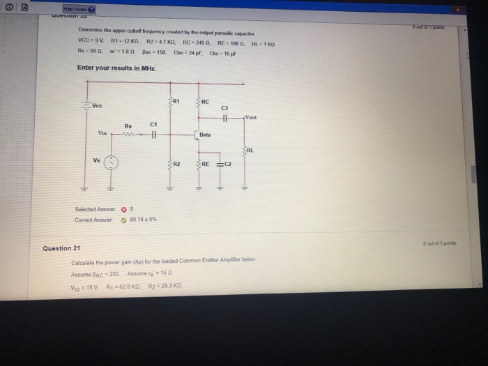 Solved If the midrange gain of an amplifier is 73 dB and the | Chegg.com