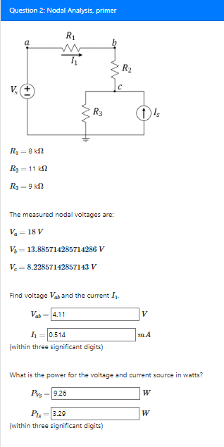 Solved Question 2: Nodal Analysis, primer | Chegg.com