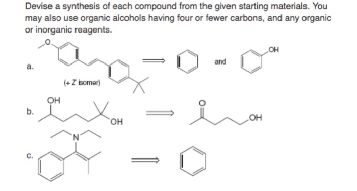 Solved Devise a synthesis of each compound from the given | Chegg.com