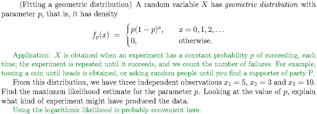 Solved (Fitting a geometric distribution) A random variable | Chegg.com
