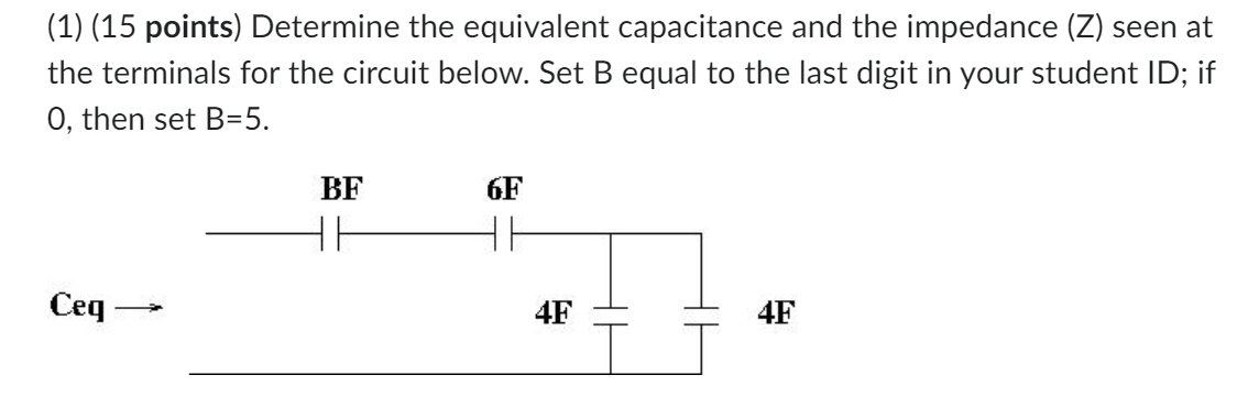 Solved (1) (15 points) Determine the equivalent capacitance | Chegg.com