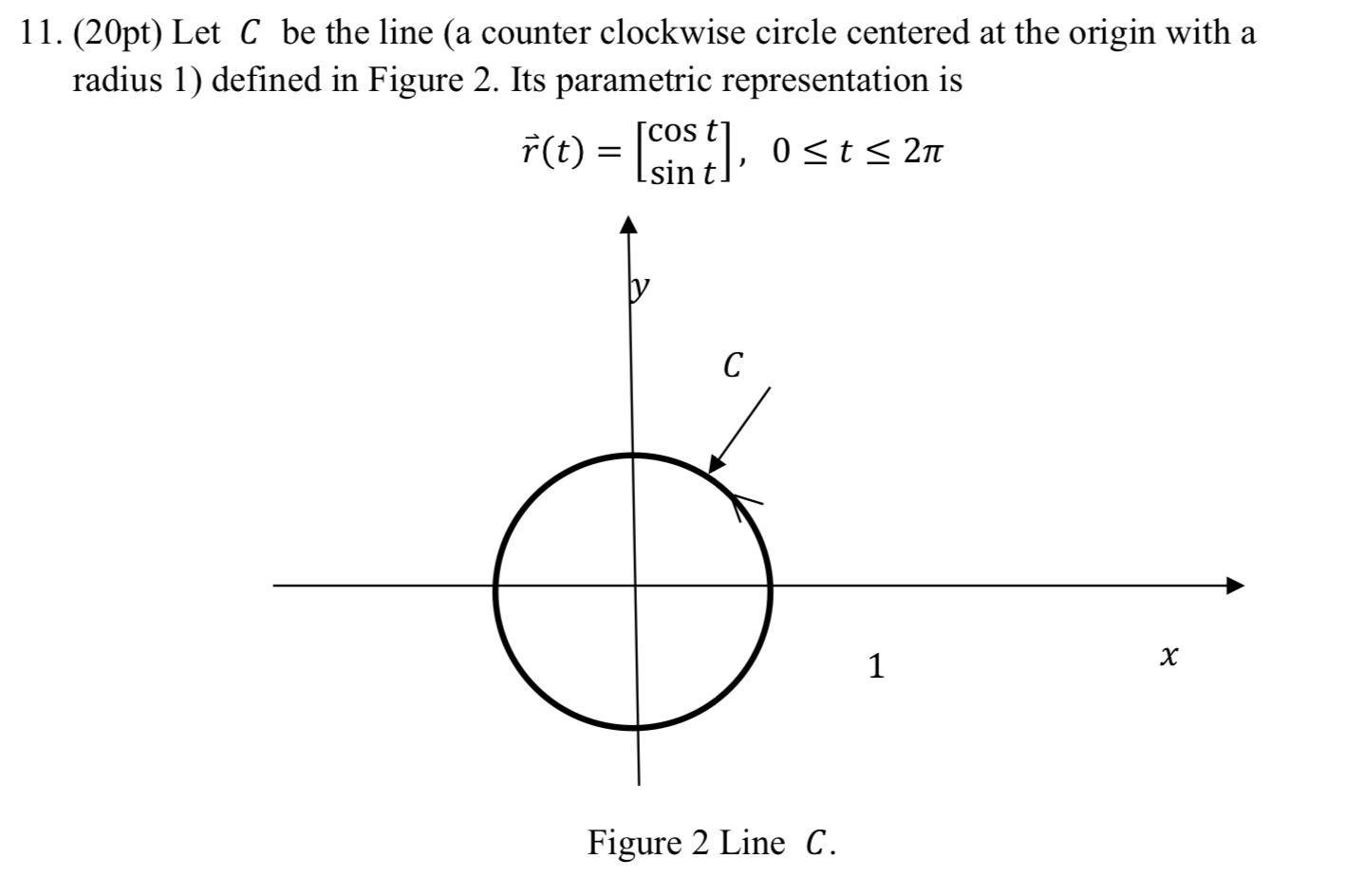 Solved 11. (20pt) Let C be the line (a counter clockwise | Chegg.com