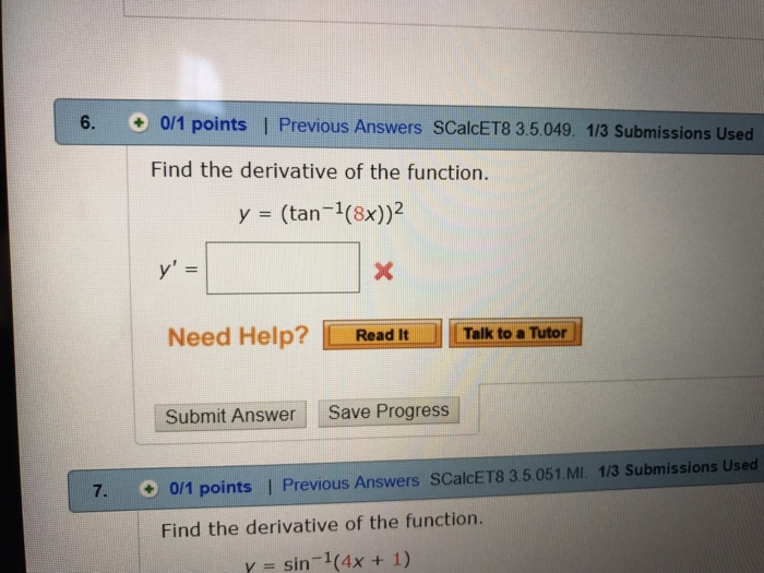 Solved 6.。0/1 points | Previous Answers SCalcET8 3.5 049. | Chegg.com
