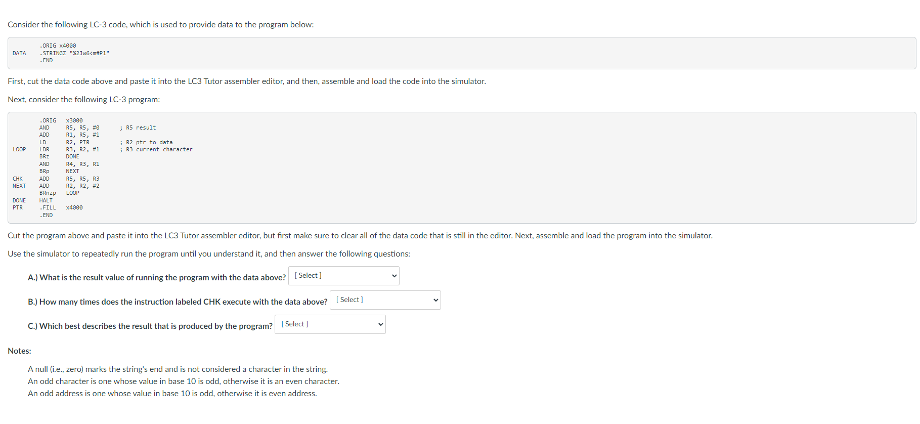 Solved Consider the following LC-3 code, which is used to | Chegg.com