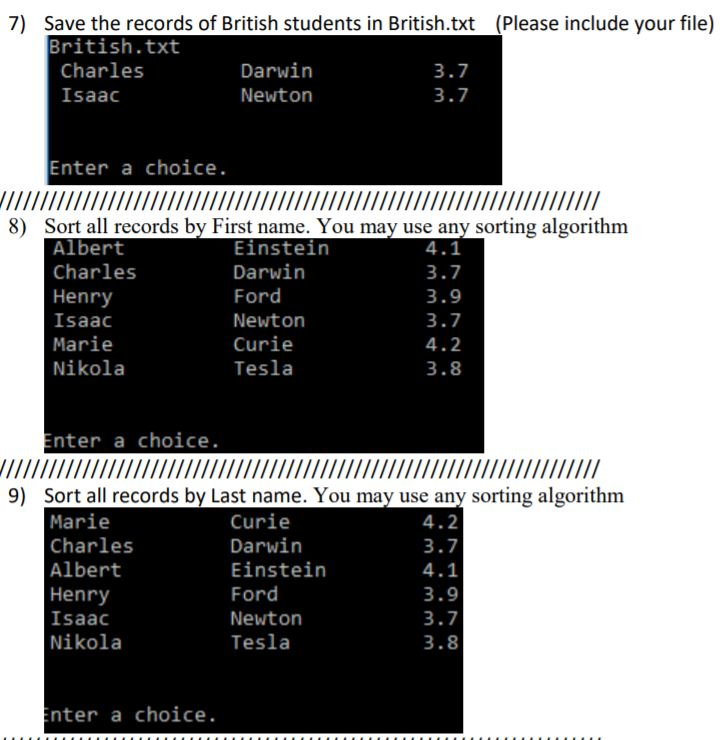 Solved Write a menu-based program that has access to the 6 | Chegg.com