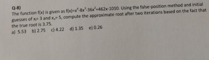 Solved Q-8) The function f(x) is given as | Chegg.com