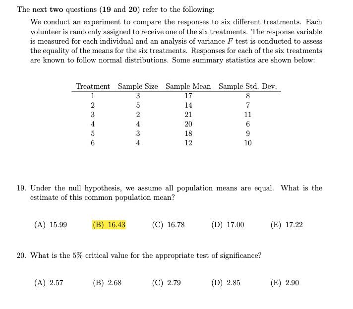 Solved Please answer question 20, and explain the steps. The | Chegg.com